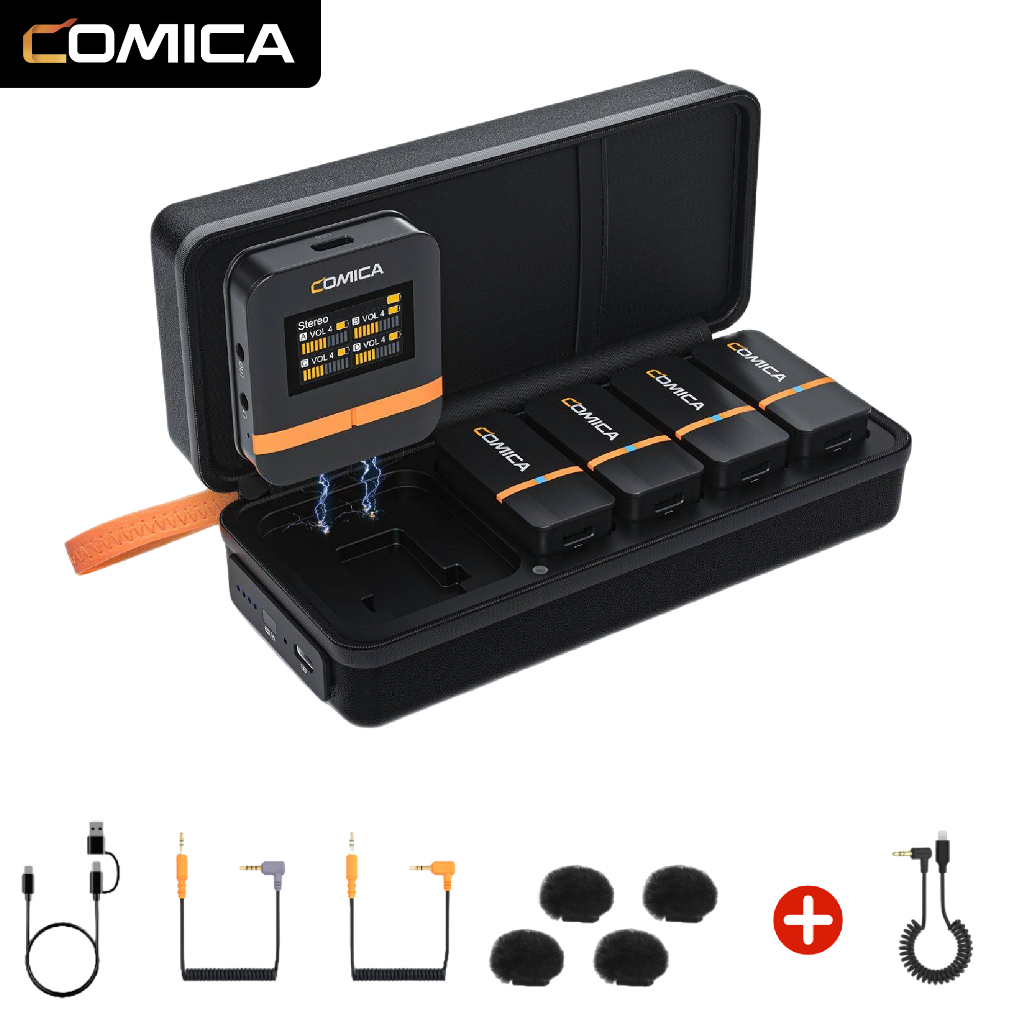 Comica Vimo Q One-trigger-Four Wireless Microphone 48khz 24bit with AI ...