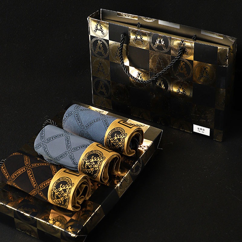 3 Pcs Men's Large Size Underwear Gift Box High end Modal Four Corner ...