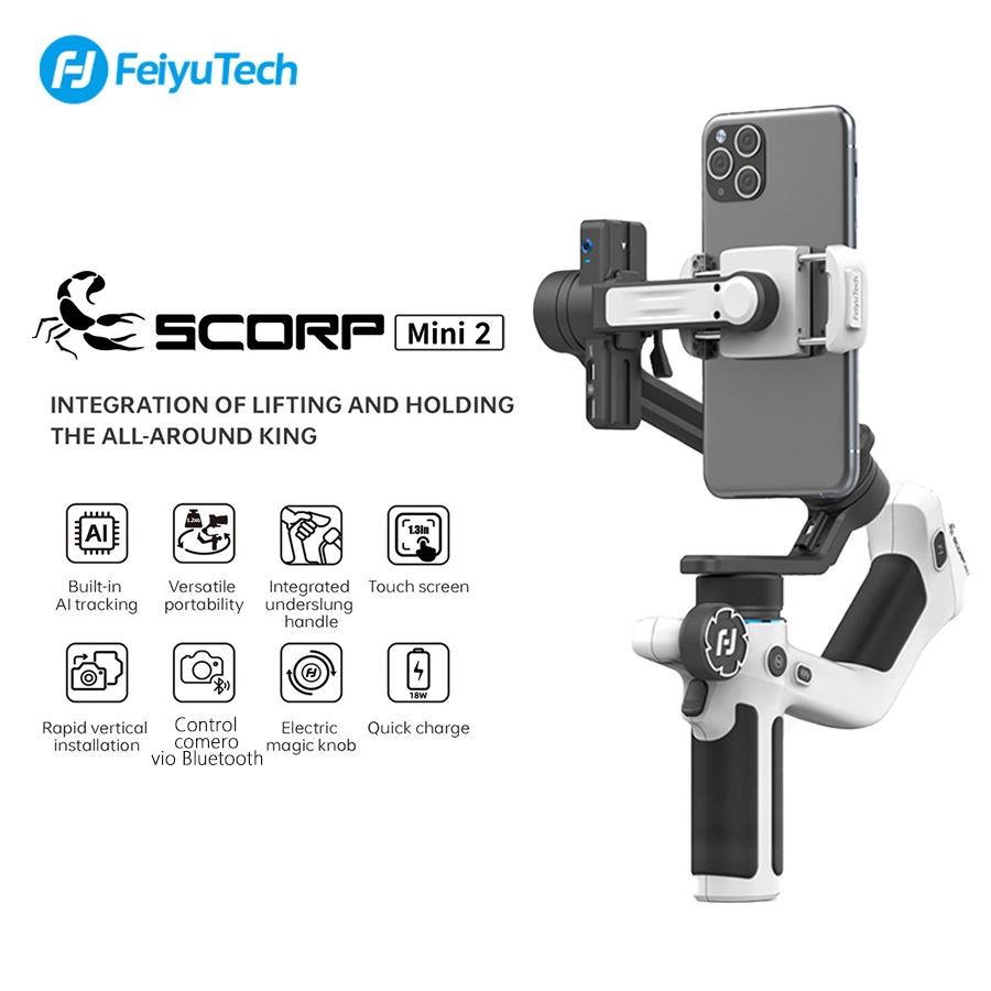 FeiyuTech SCORP Mini 2 All-in-One 3-Axis Handheld Gimbal Stabilizer for ...