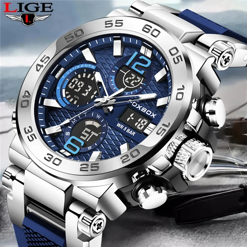 FOXBOX Men Digital Watch Sports Swimming Watches Fashion Waterproof ...