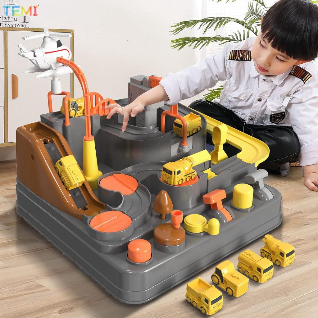 TEMI Adventure Car Race Rail Track [4 Cars] Toy City Rescue Educational ...