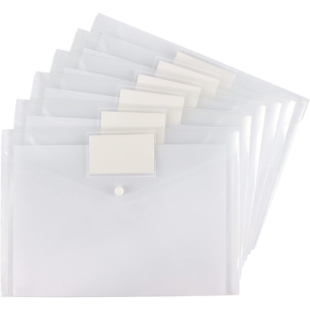 6 Pack Clear Document Folders Plastic Envelopes Poly Envelopes File ...