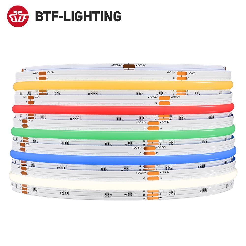 BTF-LIGHTING COB RGBW LED strip light 896LEDs/M flexible high-density uniform light LED strip ...