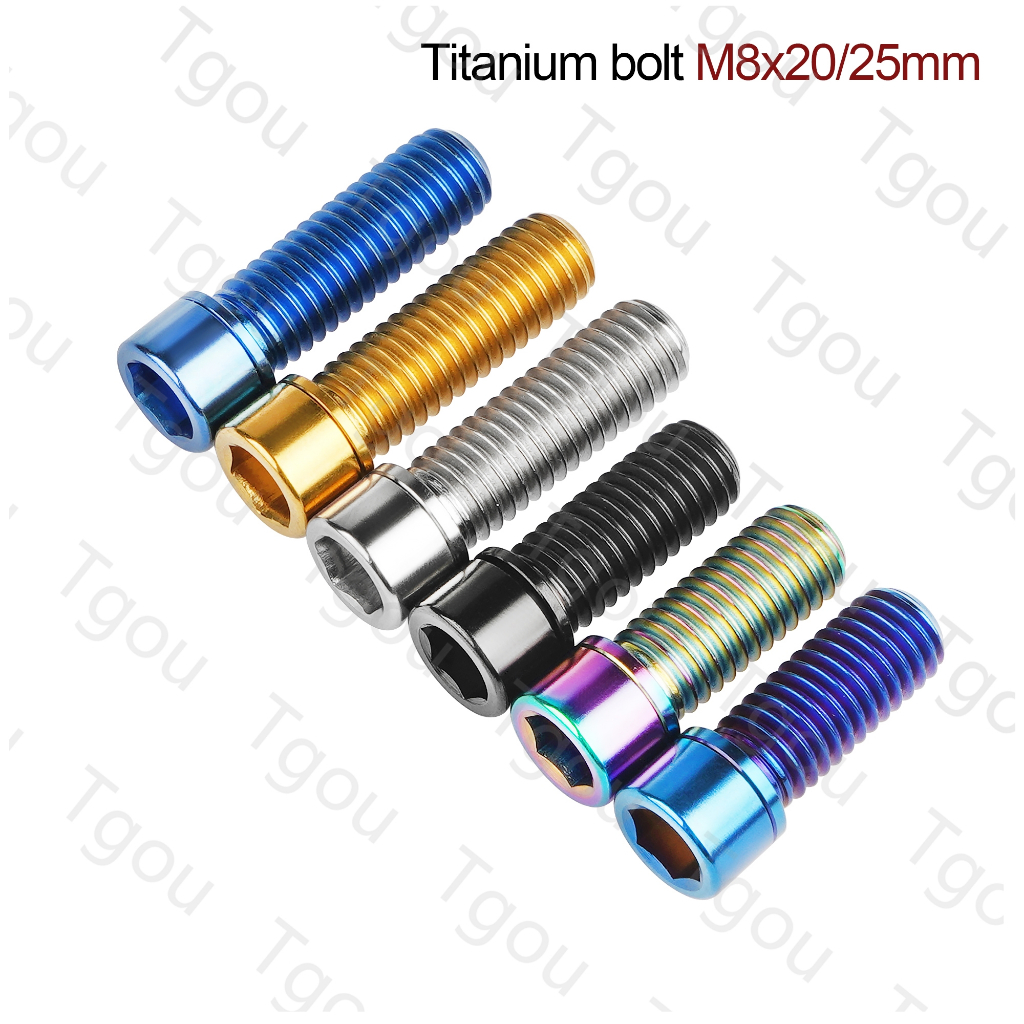 Tgou Titanium Ti Bolt M8x20/25mm Allen Small Head Screws with Washers ...