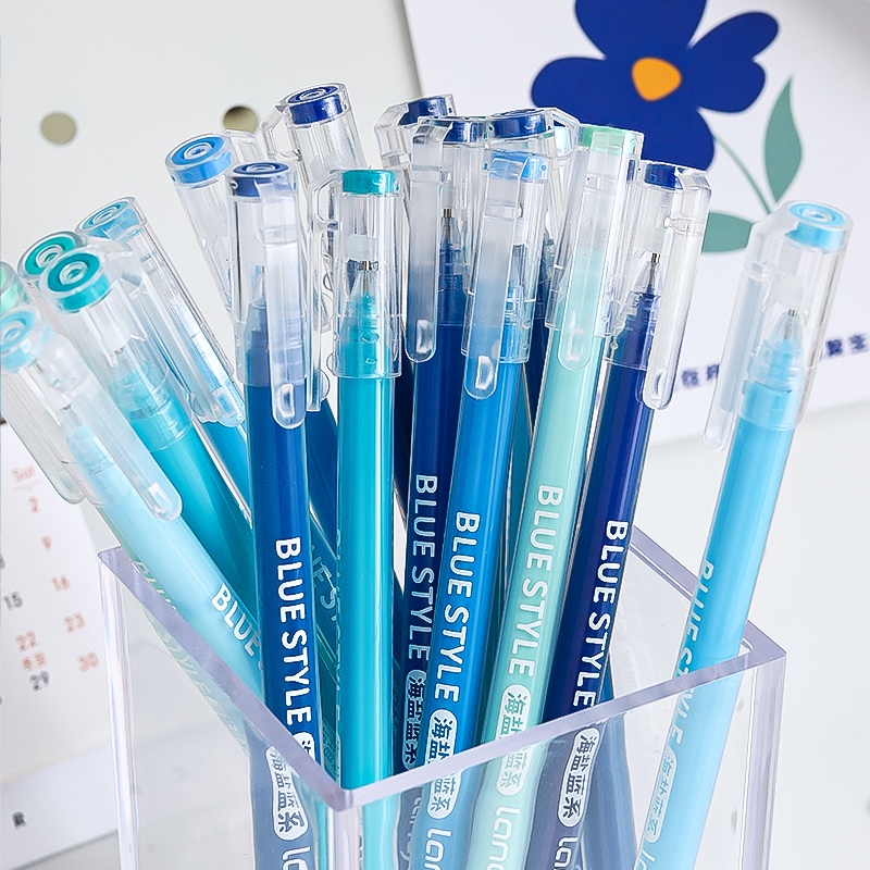Languo set 81 gel pen full blue morandi sea salt Original | Shopee ...