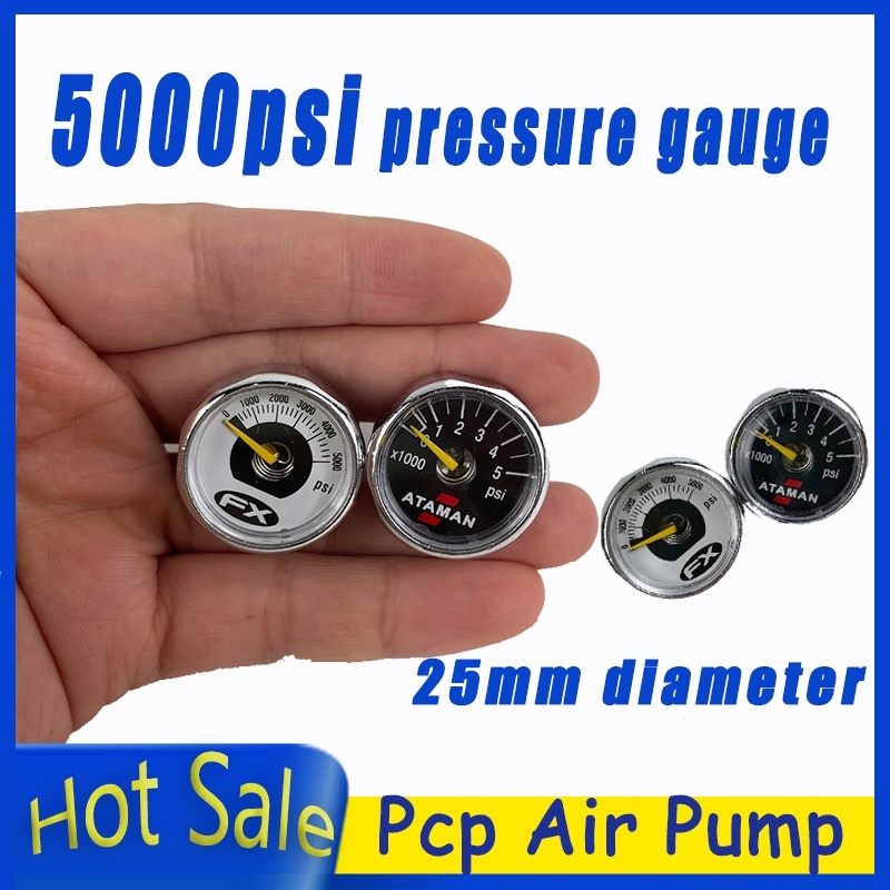 air pcp 25mm Pcp pump mini pressure gauge M10*1 5000psi | Shopee ...