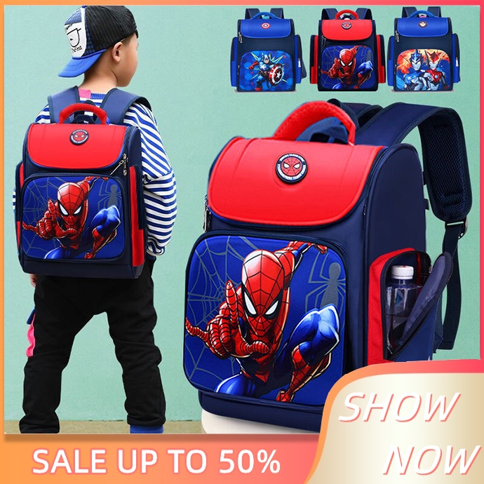 Marvel Avengers Anime backpack child 1-5 grade cartoon spider man ...