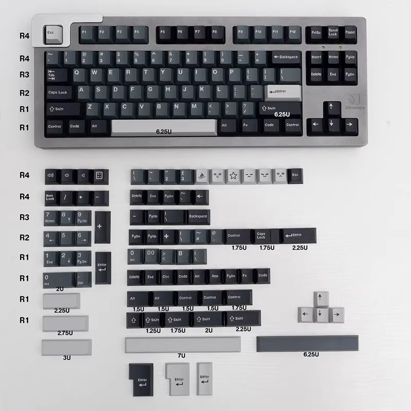 GMK Apo 129 keys cherry Profile PBT DYE/Abs Double Shot keycap English ...
