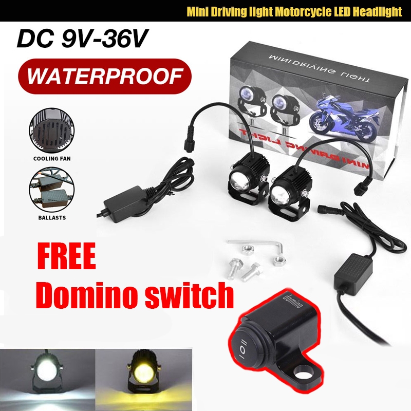 Free 3 ways domino Switch Mini Driving Light White+Yellow Pair of ...