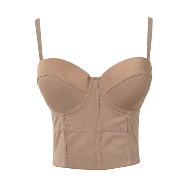 WECHERY Summer Corset Gothic Steam Punk Overbust Bustier Solid Corset Bra Women Slimming Crop ...