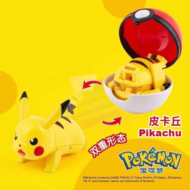 Pokemon Action Figures Transforming Toy Anime Figure Pikachu Charizard ...