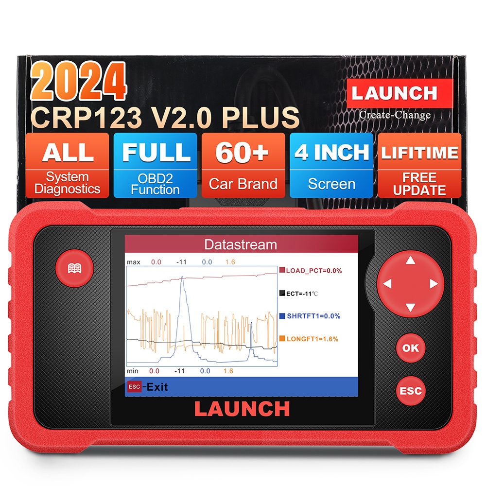 LAUNCH X431 CRP123 V2.0 PLUS obd2 scanner auto code reader full system ...