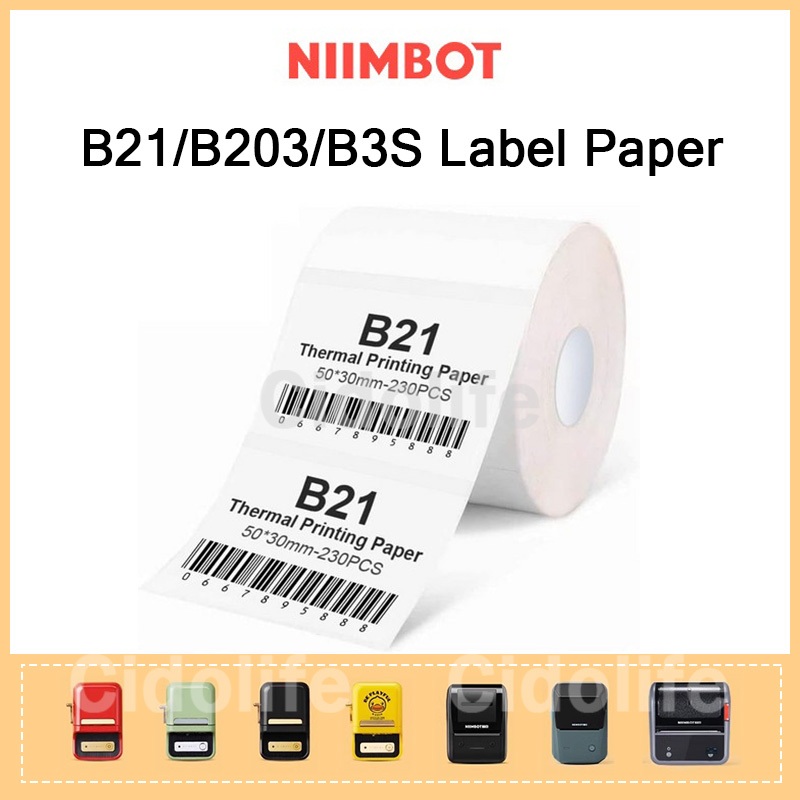 Niimbot B21 B1 B203 B3S Thermal Label Sticker Paper Roll White/Jewellery/Transparents/Cable ...