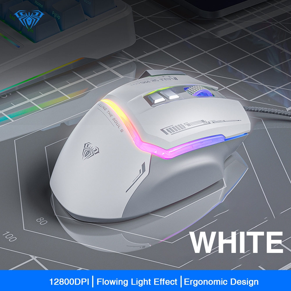 AULA S12Pro Wired Esports Game Mouse RGB Backlight Effect Customized ...