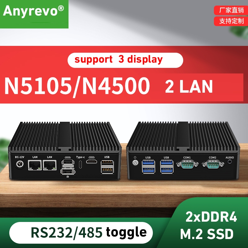 Fanless Mini PC 1xAUDIO Type-c Industrial Computer Intel Celeron N5105 ...