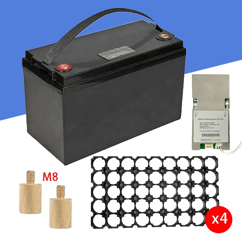 12V 100AH battery box with Power indicator display with BMS cell holder ...