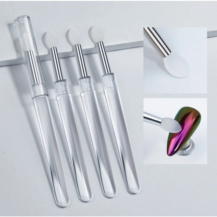Flat Silicone Applicator Sticks Reusable Lip Brush With Cover For Dust ...