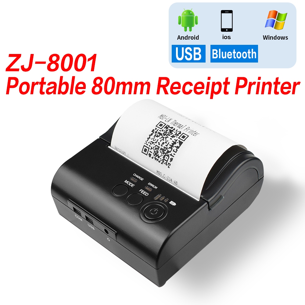 Mini 80mm Portable Receipt Printer Thermal Printer Bluetooth Android 3 ...