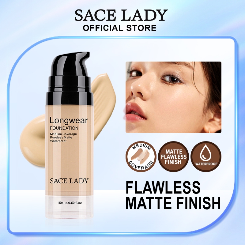 SACE LADY Liquid Foundation Matte Poreless Finish Waterproof Ultra-HD ...