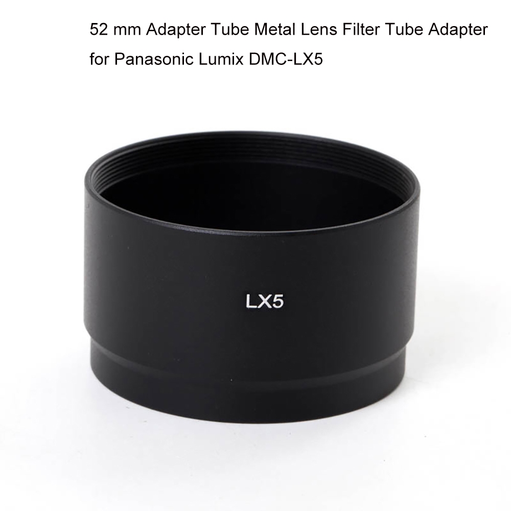 Black Lx5 52 Mm Adapter Tube Metal Lens Filter Tube Adapter For