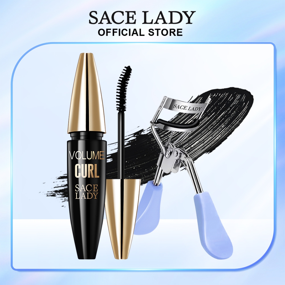 SACE LADY Waterproof Mascara Eyelash Curler + Black Thick Lengthening ...