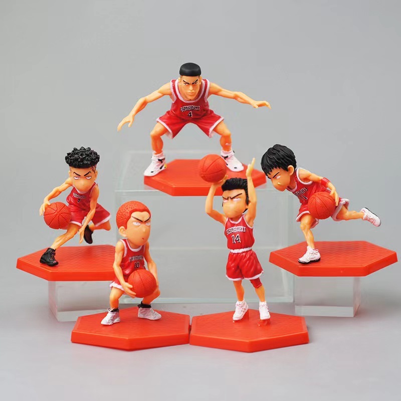 5Pcs/Set Anime Slam Dunk Figure Rukawa Kaede Sakuragi Hanamichi Akagi ...