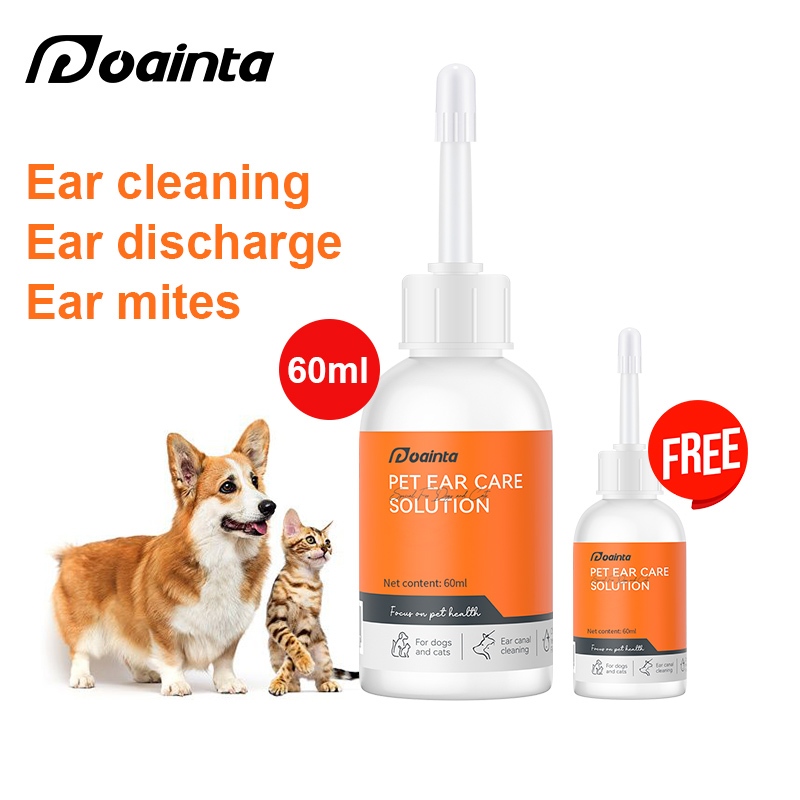 PUAINTA Pets Ear Cleaning Drops for Dogs and Cats Ear Mites Odor Earwax ...