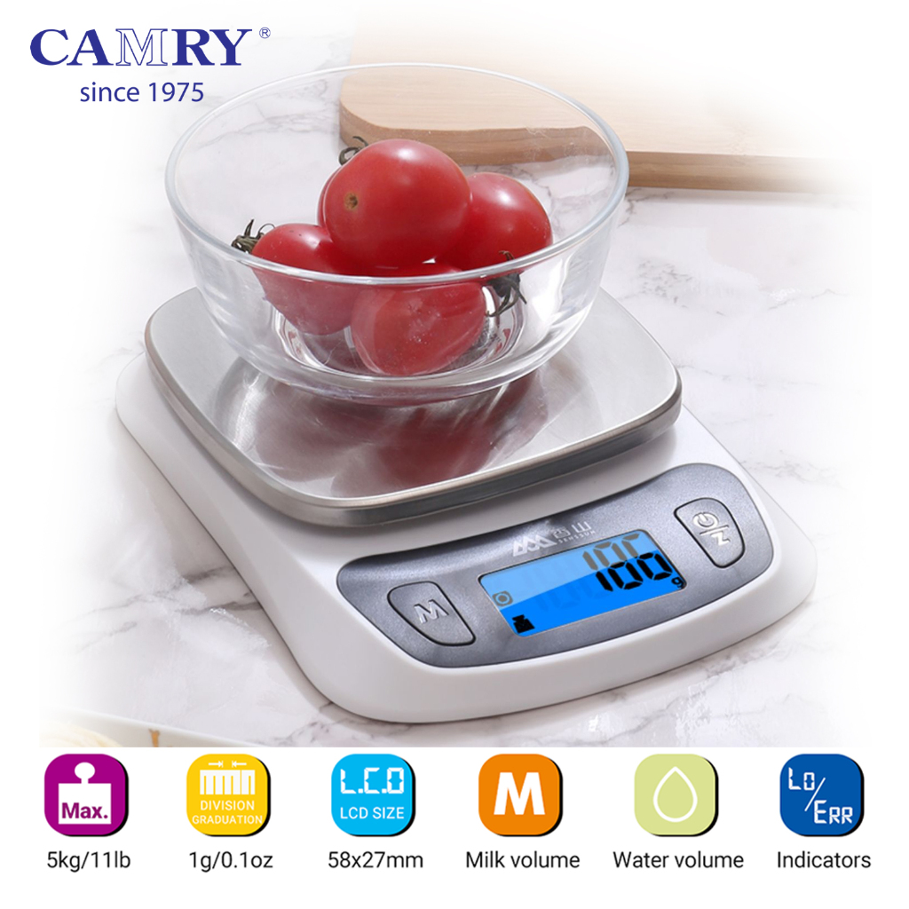 Youpin CAMRY Kitchen Scale Digital Food Weight 5kg Ultra Slim Scale for ...