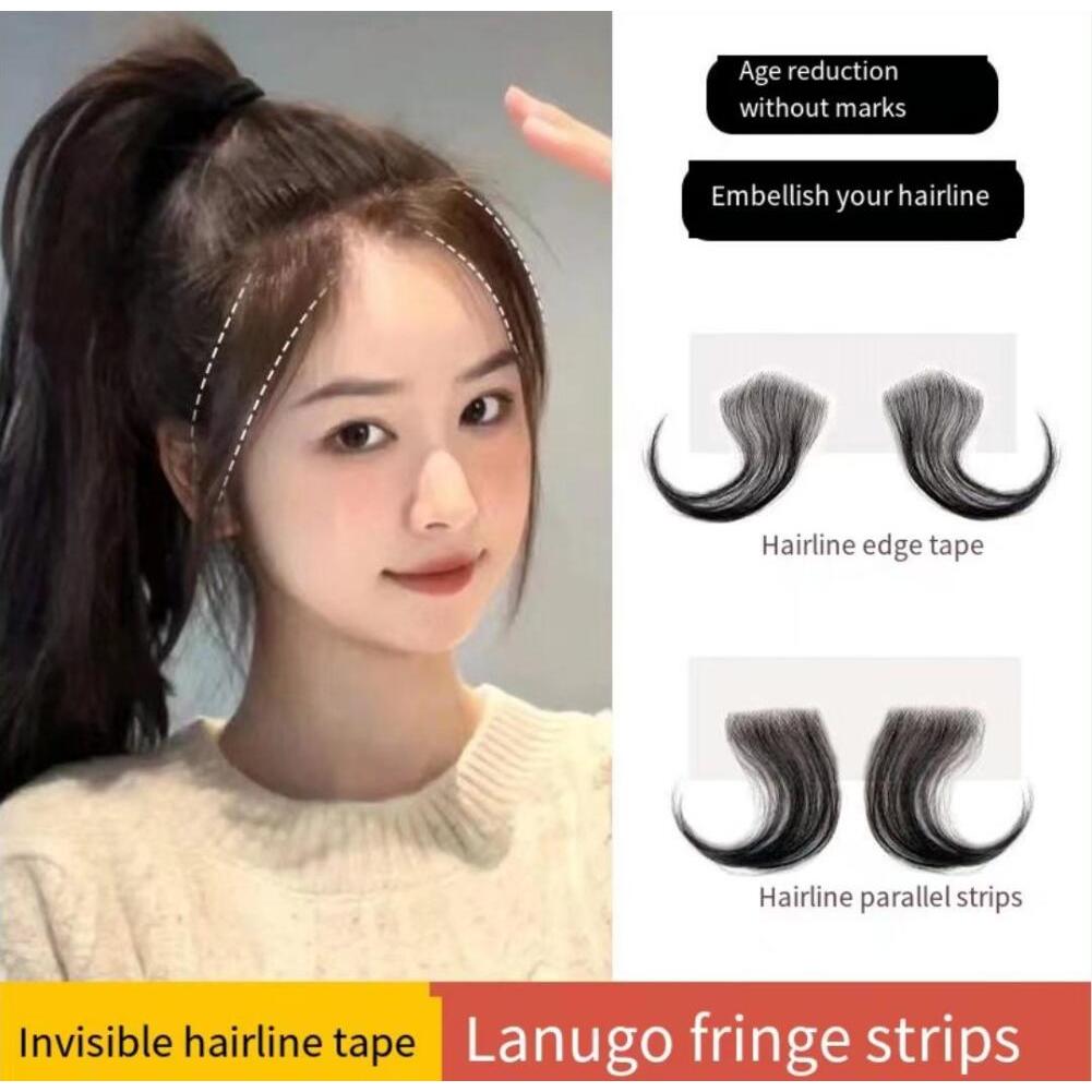Fringe wig Forehead hairline real hair patch can be trimmed ultra-thin ...