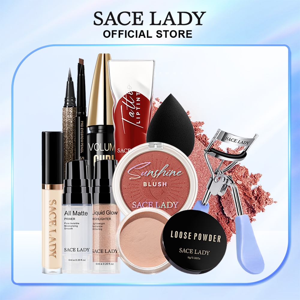 SACE LADY Makeup Beauty Set Matte Lipstick Waterproof Mascara Full ...