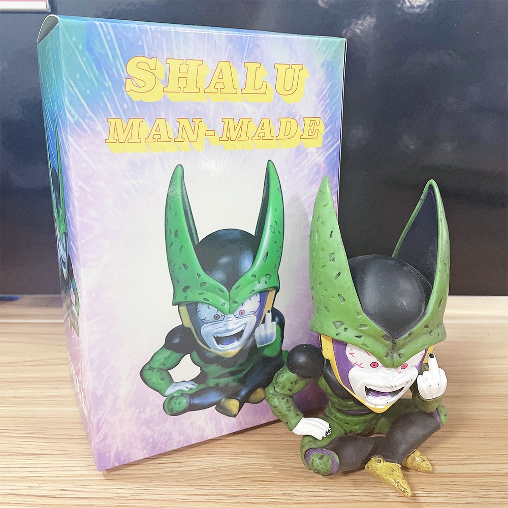 13cm Dragon Ball Z Cell Vertical Middle Finger Anime Figure Toy ...