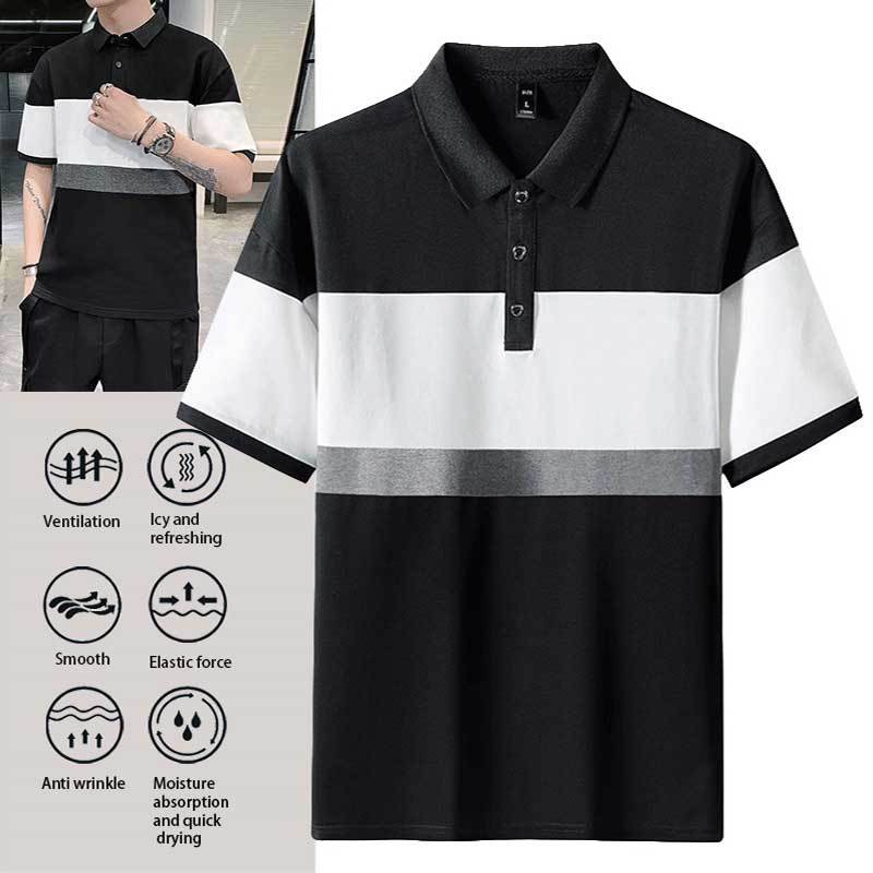 Men Short Sleeved T-shirt Lapel Polo | Shopee Philippines