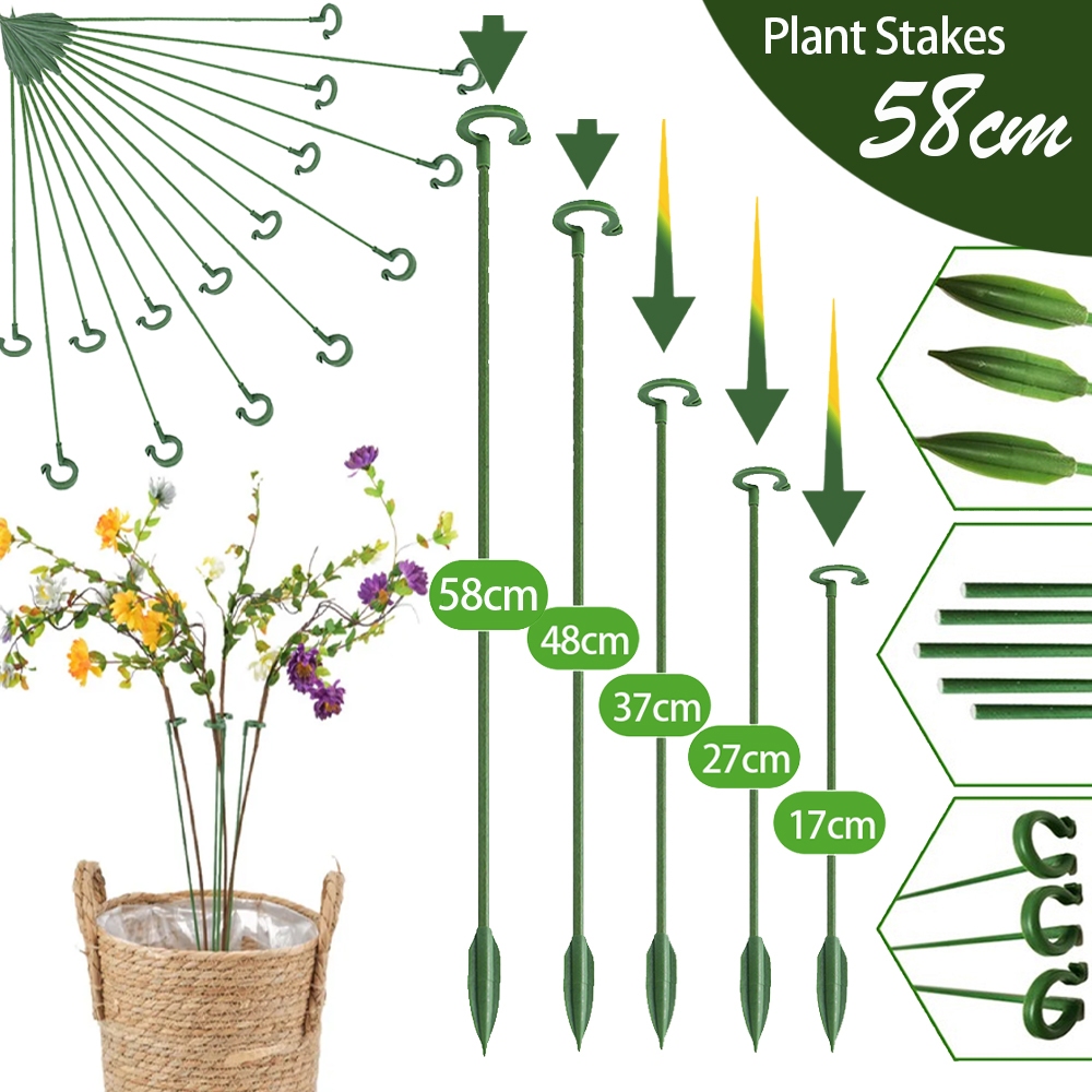 48/58cm Plant Stakes for Flowers, plastic Single Stem Plant Support ...