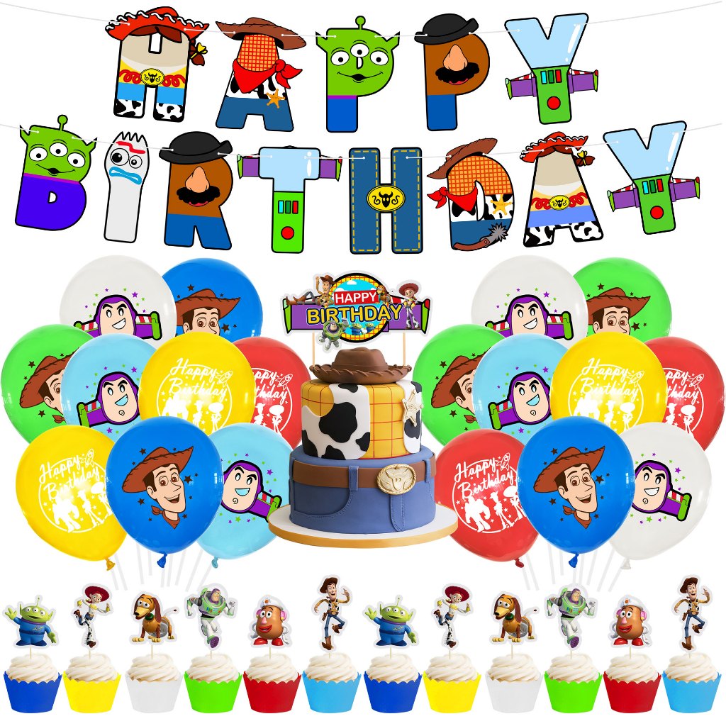 Toy Story Banner Garland Latex Balloons 2nd 3rd 4th Cake Topper for ...