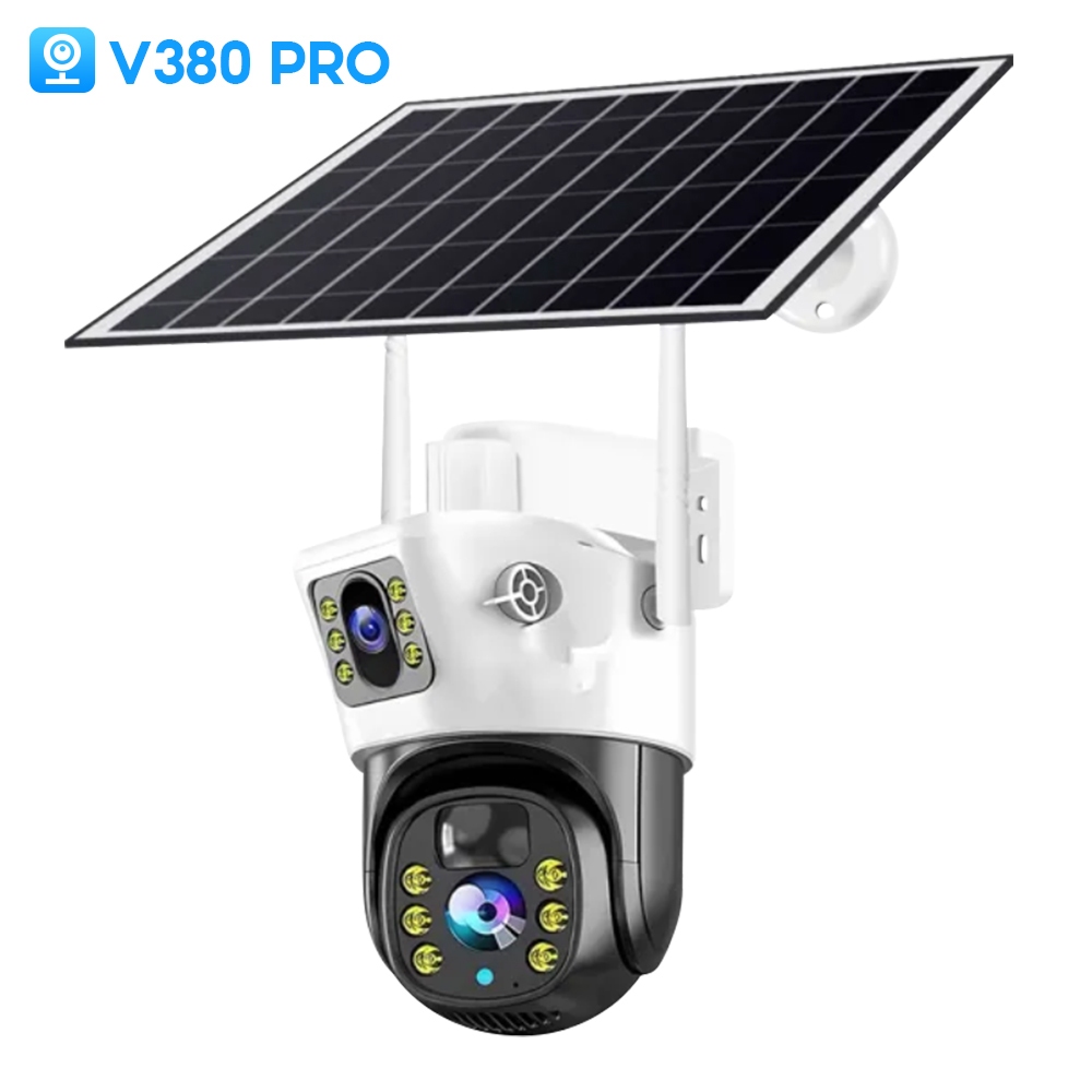 V380 Pro 4G Dual Lens Solar Power CCTV Camera No Need Wifi Outdoor Waterproof 360 IP Wireless ...