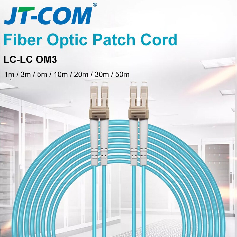 JT-COM OM3/OM4 - LC - DUPLEX 50M/100M Fiber Optic Patch Cord (MULTI-MODE) 10G 2.0mm 3.0mm ...