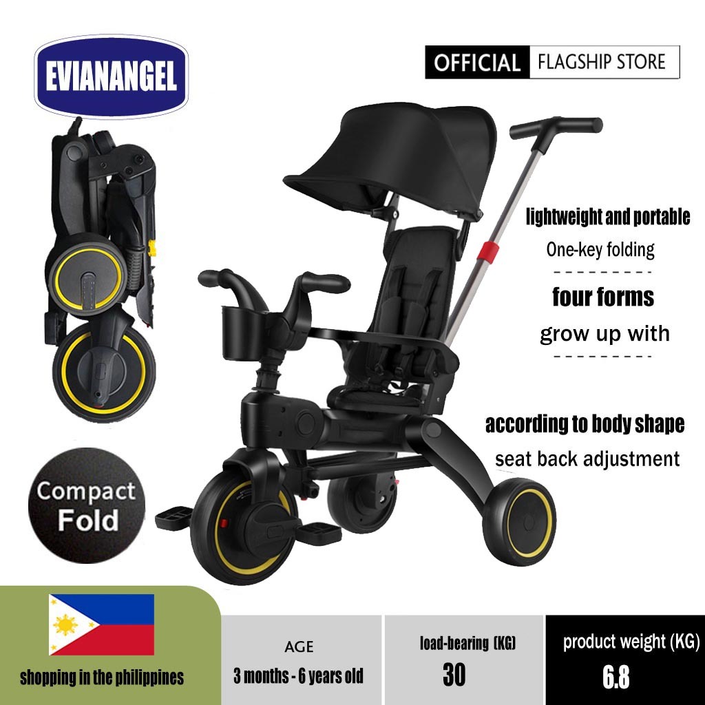 EvianAngel 4 in1 Stroller Bike For Baby Foldable Bicycle For Kids Push ...