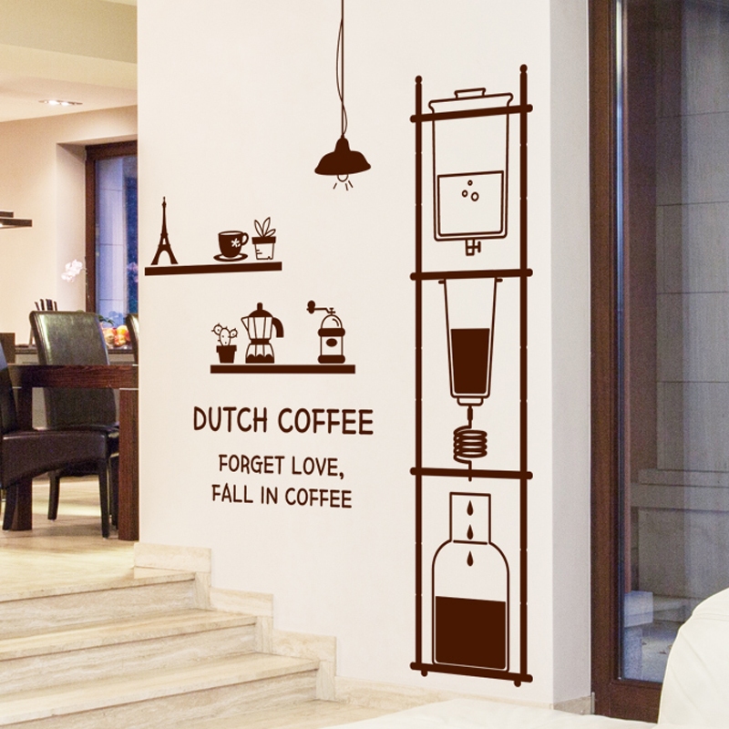 Coffee Shop Sticker Bean Milk tea Decal Cafe Cup Poster Vinyl Art Wall ...