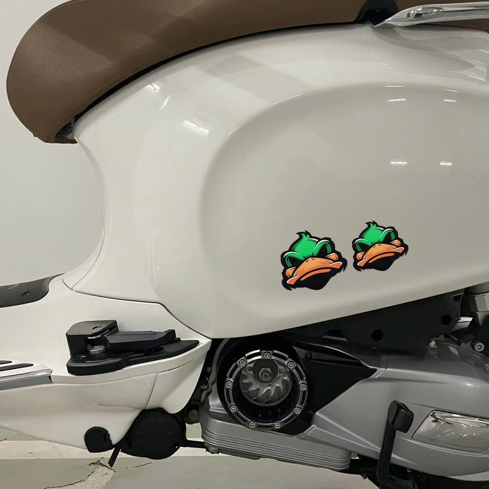 JDM Blackened Green Duck Reflective Car Sticker Fierce Duck Motorcycle ...