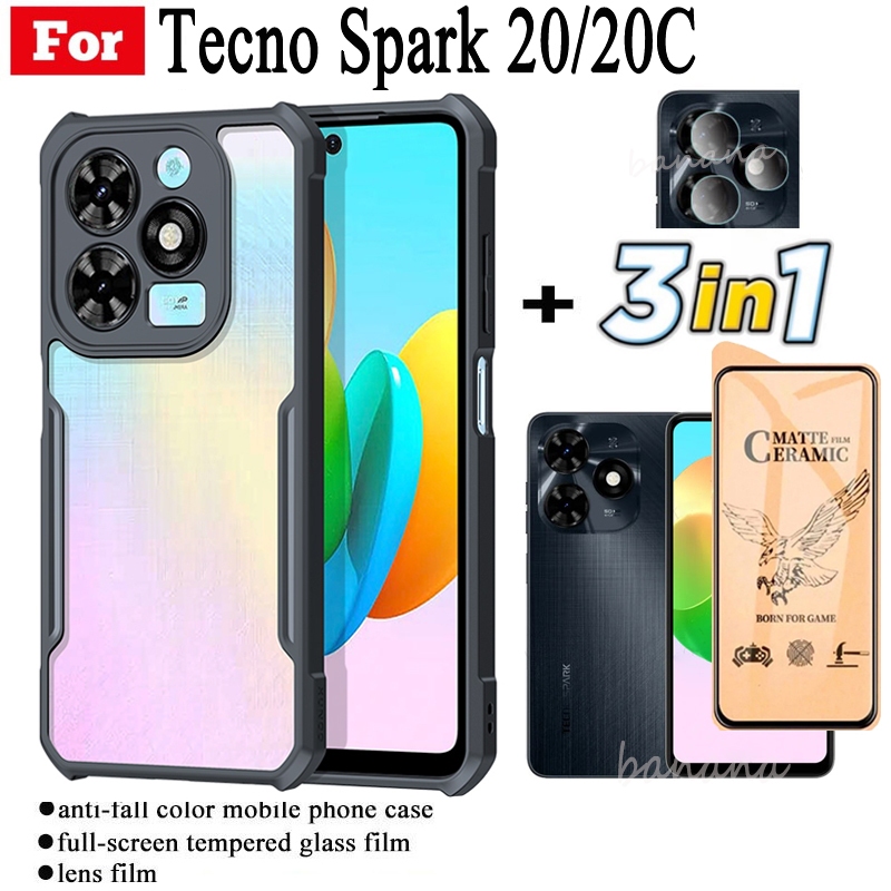 3 in 1 Tecno Spark 20C/20 Shockproof Phone Case for Teno Spark 10/10C Spark Go 2024 2023 Ceramic ...
