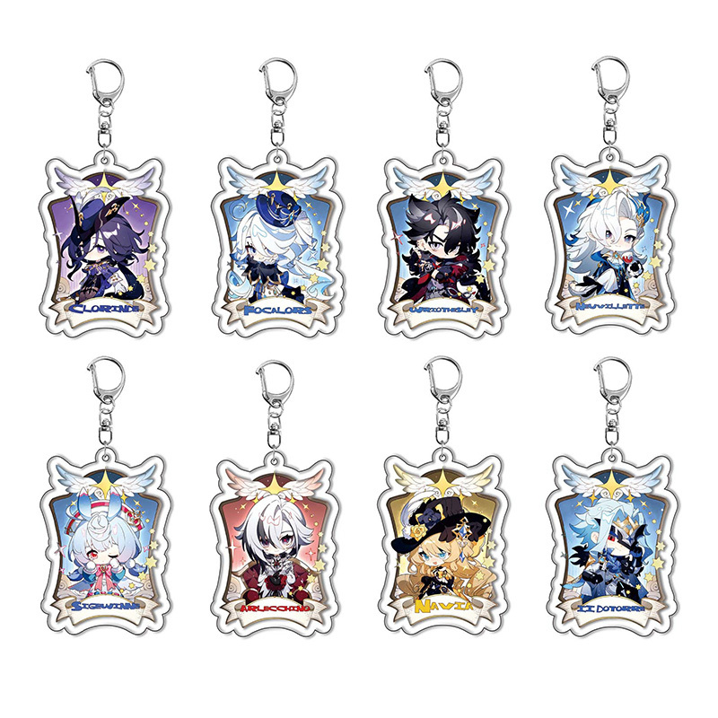 Genshin impact Navia Clorinde keychain acrylic interlayer pendant ...