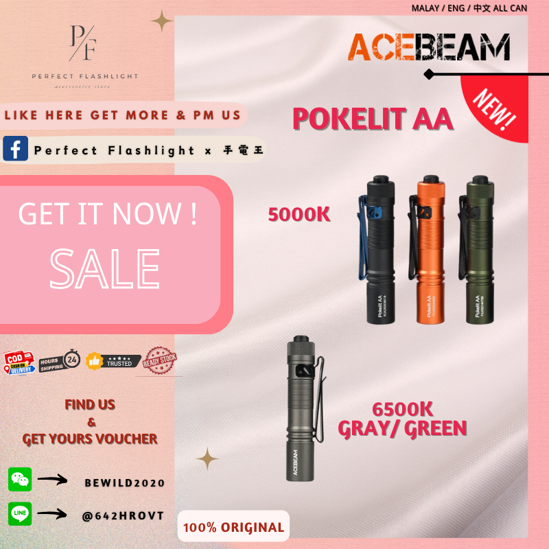 Perfect Flashlight Acebeam Pokelit AA flashlight | Shopee Philippines