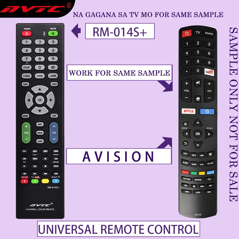 Remote Control For avision TV Remote Universal Smart tv Remote Na Gagana Sa Tv Mo | Shopee ...