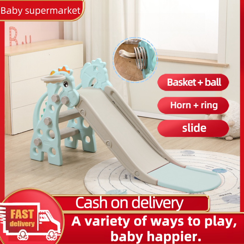 Slide Toys Set with Basketball ferruleChildren's slide 3 in 1Hoop Toy ...