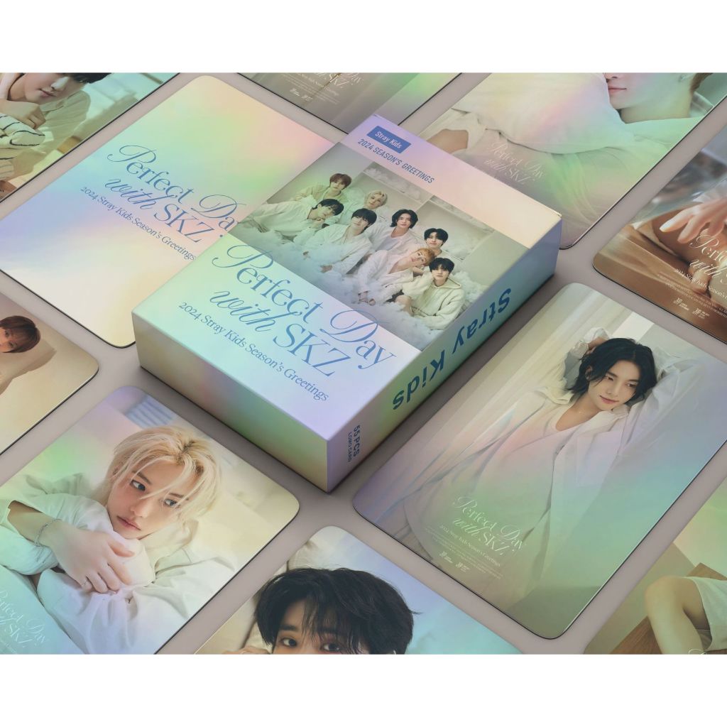 55PCS/Box Kpop straykids 2024 Perfect Day with SKZ Laser flashcards Bang Chan Felix ins lomo ...