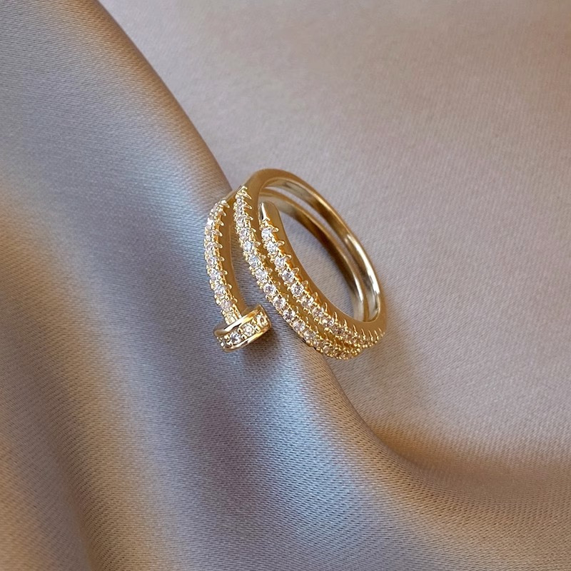 Spiral Nail Ring Female Niche Exquisite Design Ring Opening Adjustable ...