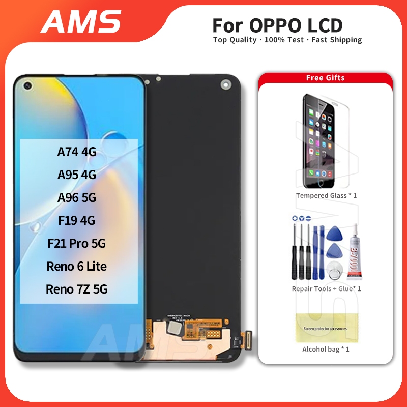 For Oppo A74 4G/A95 4G/F19 4G/A96 5G/Reno 6 Lite/Reno 7Z 5G/F21 Pro 5G LCD Screen Replacement ...