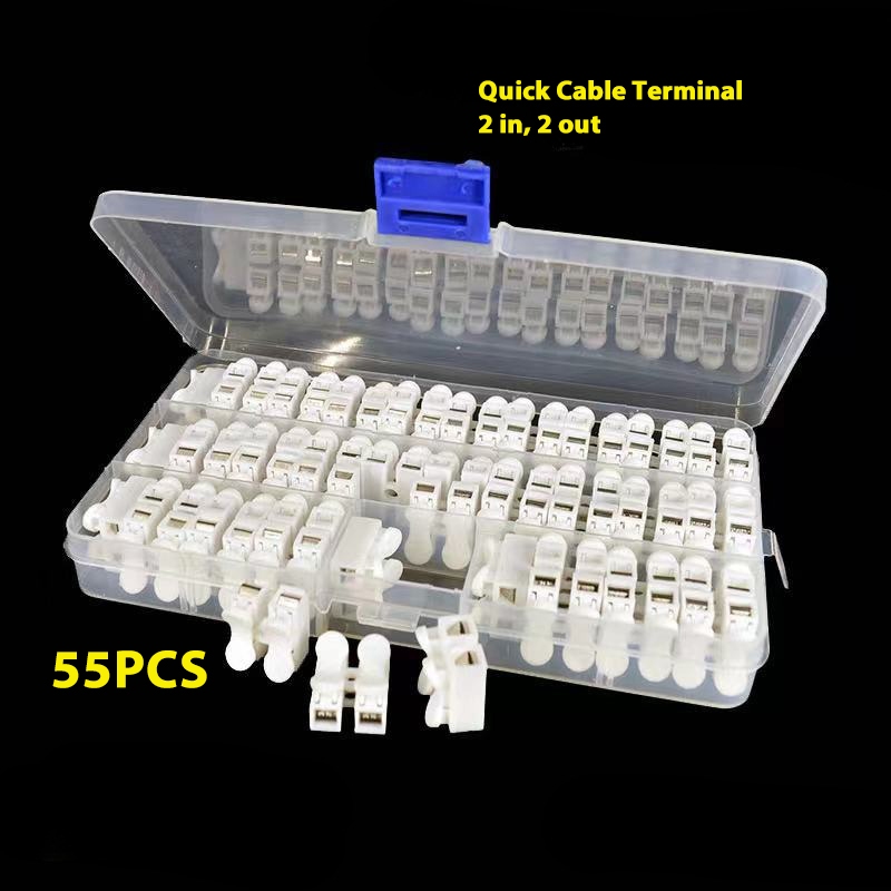Box 55PCS CH2 Quick Splice Lock Wire Connectors 2Pins Electrical Cable ...