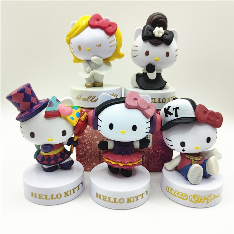 5Pcs/Set Anime Hello Kitty Figure 40th Anniversary Cross Dressing ...