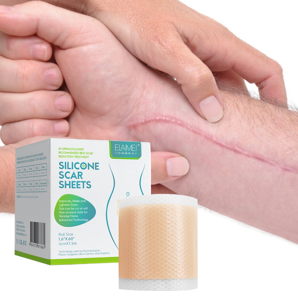 ELAIMEI Silicone Gel Strips Patch Silicone Scar Sheets Reusable ... ELAIMEI Silicone Gel Strips Patch Silicone Scar Sheets Reusable ...